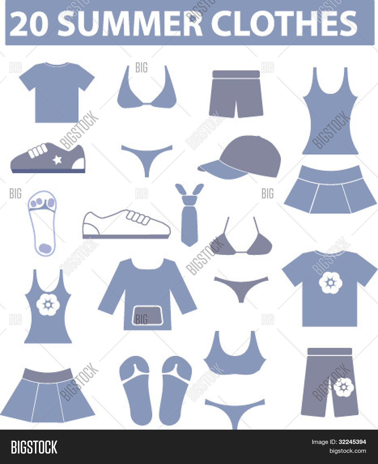 20 Summer Clothes. Vector & Photo (Free Trial) | Bigstock