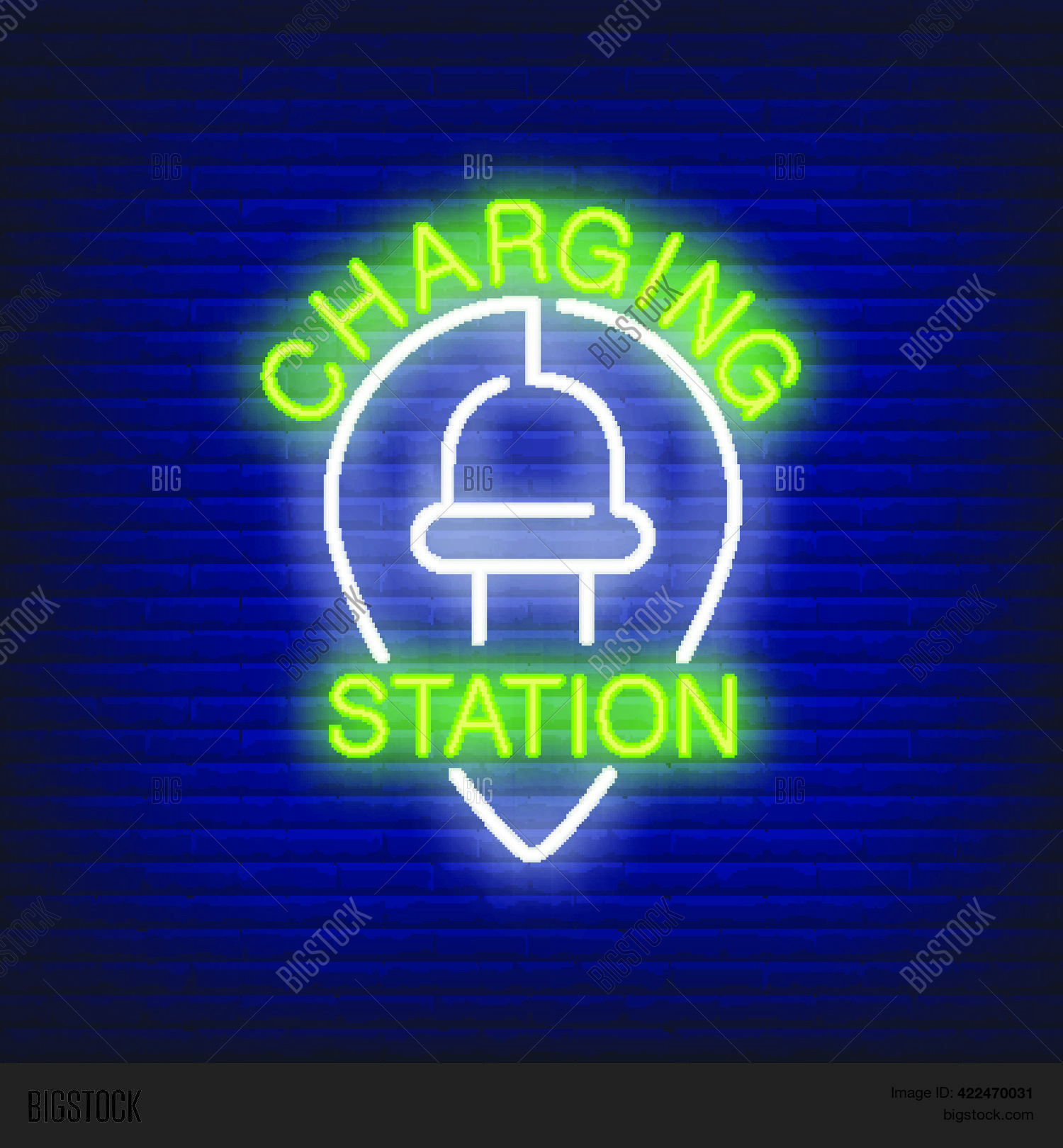 Charging Station Neon Vector & Photo (Free Trial) | Bigstock