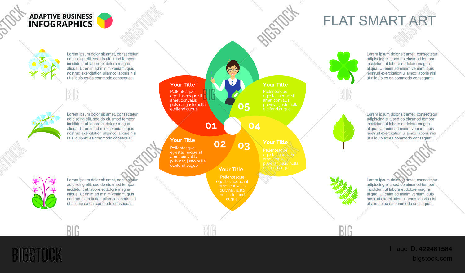 Petal Chart Five Vector & Photo (Free Trial) | Bigstock