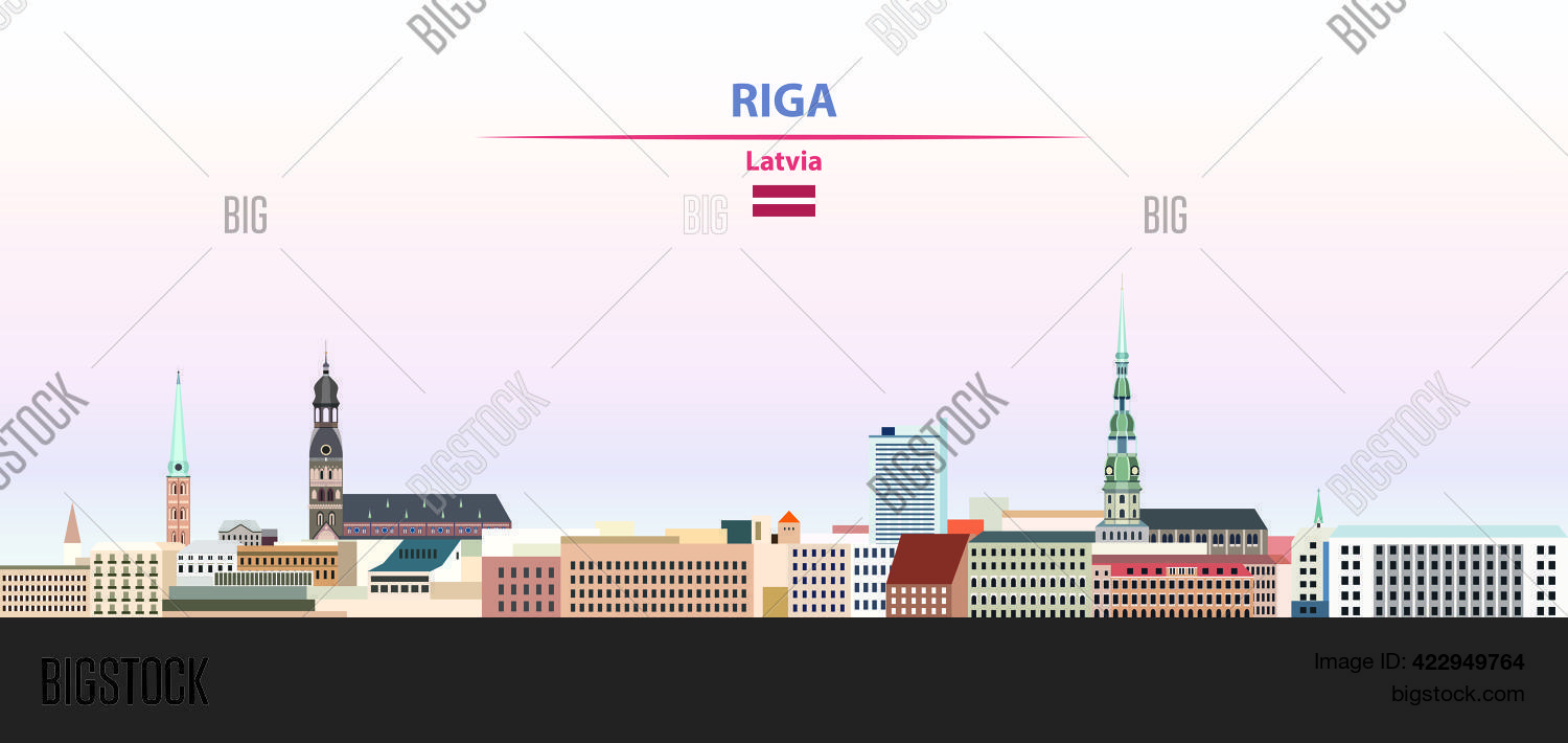 Riga Skyline Vector Vector & Photo (Free Trial) | Bigstock