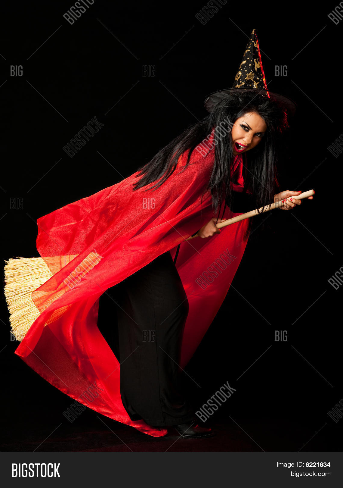 Witch On Broom Image & Photo (Free Trial) | Bigstock
