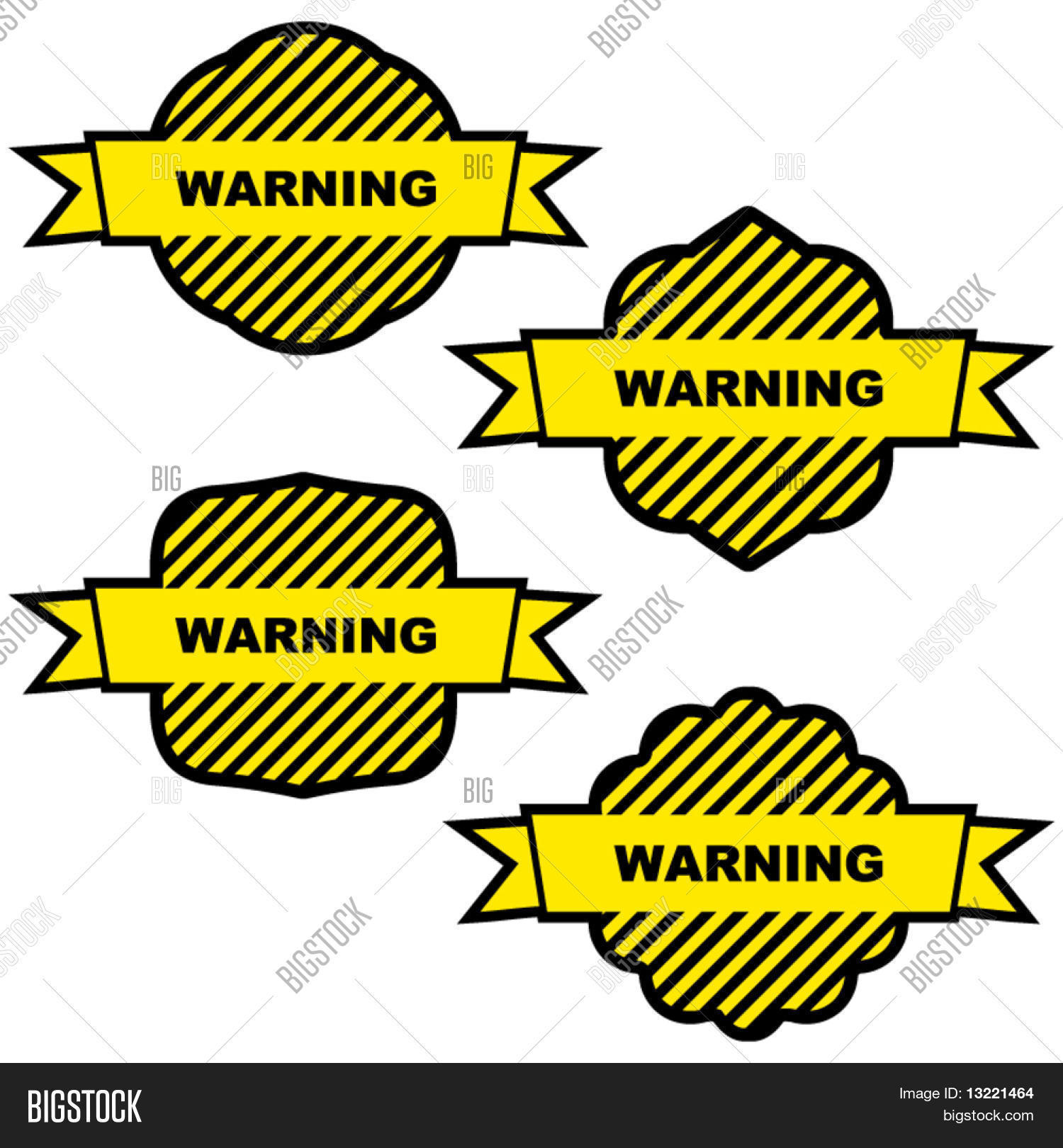 Warning Vector Label Vector & Photo (Free Trial) | Bigstock