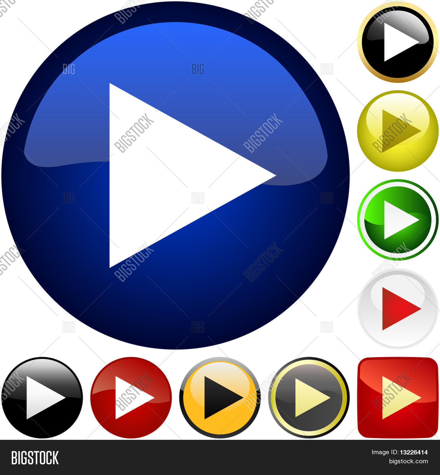 Vector Play Button. Vector & Photo (Free Trial) | Bigstock