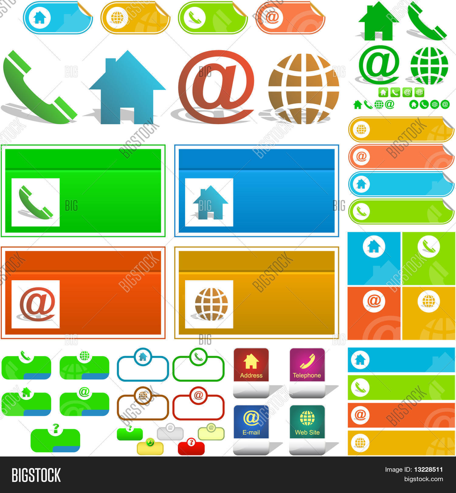 Contact Elements Vector & Photo (Free Trial) | Bigstock