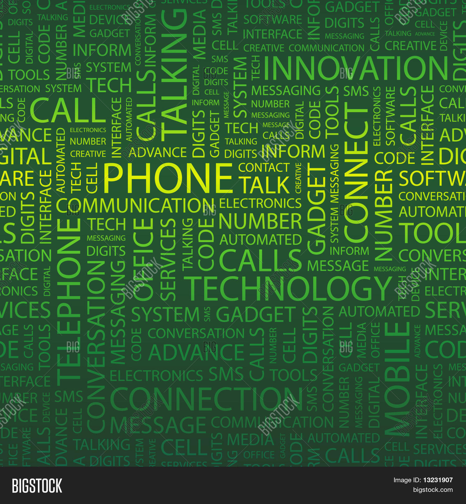 PHONE. Word Collage. Vector & Photo (Free Trial) | Bigstock