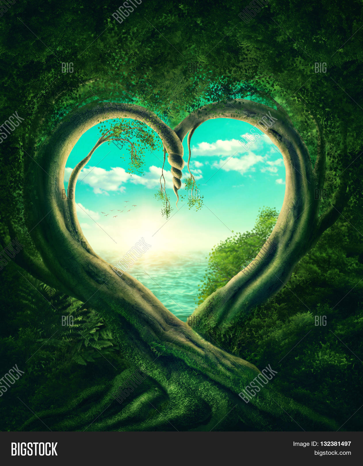 Two Trees Forming Image & Photo (Free Trial) | Bigstock