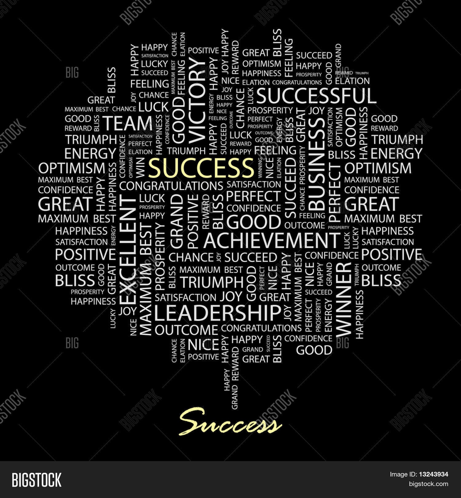 SUCCESS. Word Collage Vector & Photo (Free Trial) | Bigstock