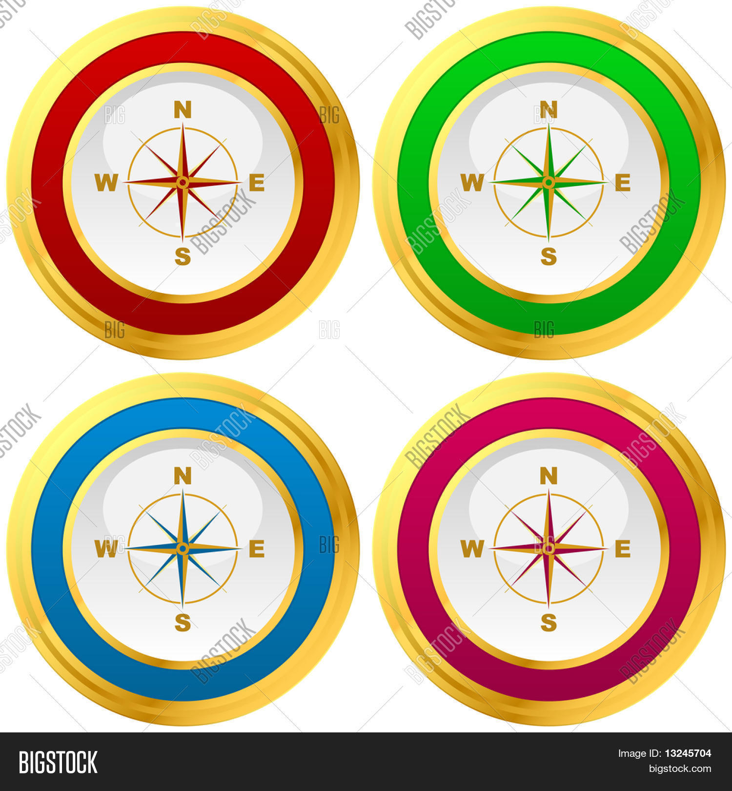 Vector Compass. Vector & Photo (Free Trial) | Bigstock