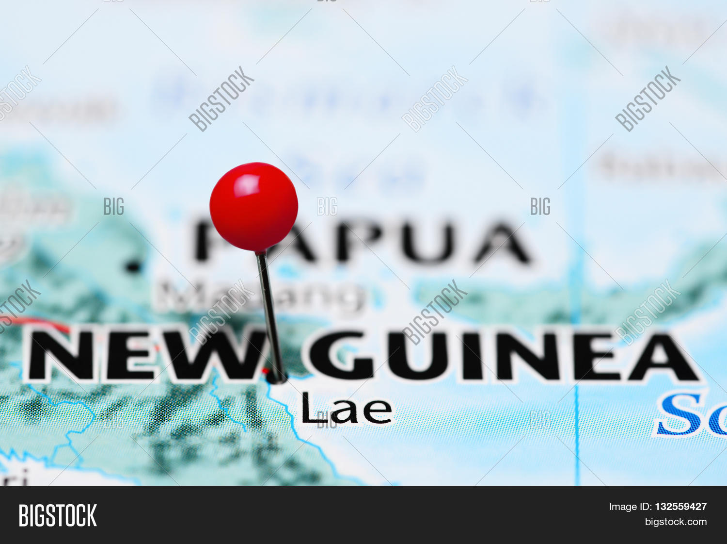 Lae Pinned On Map Image & Photo (Free Trial) | Bigstock