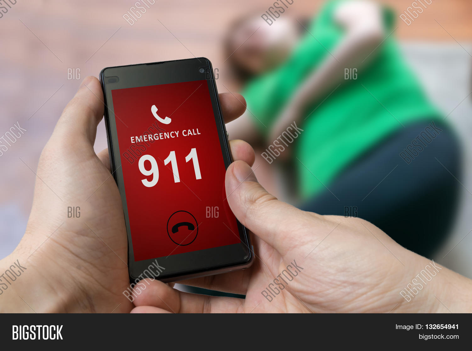 Man Dialing Emergency Image & Photo (Free Trial) | Bigstock