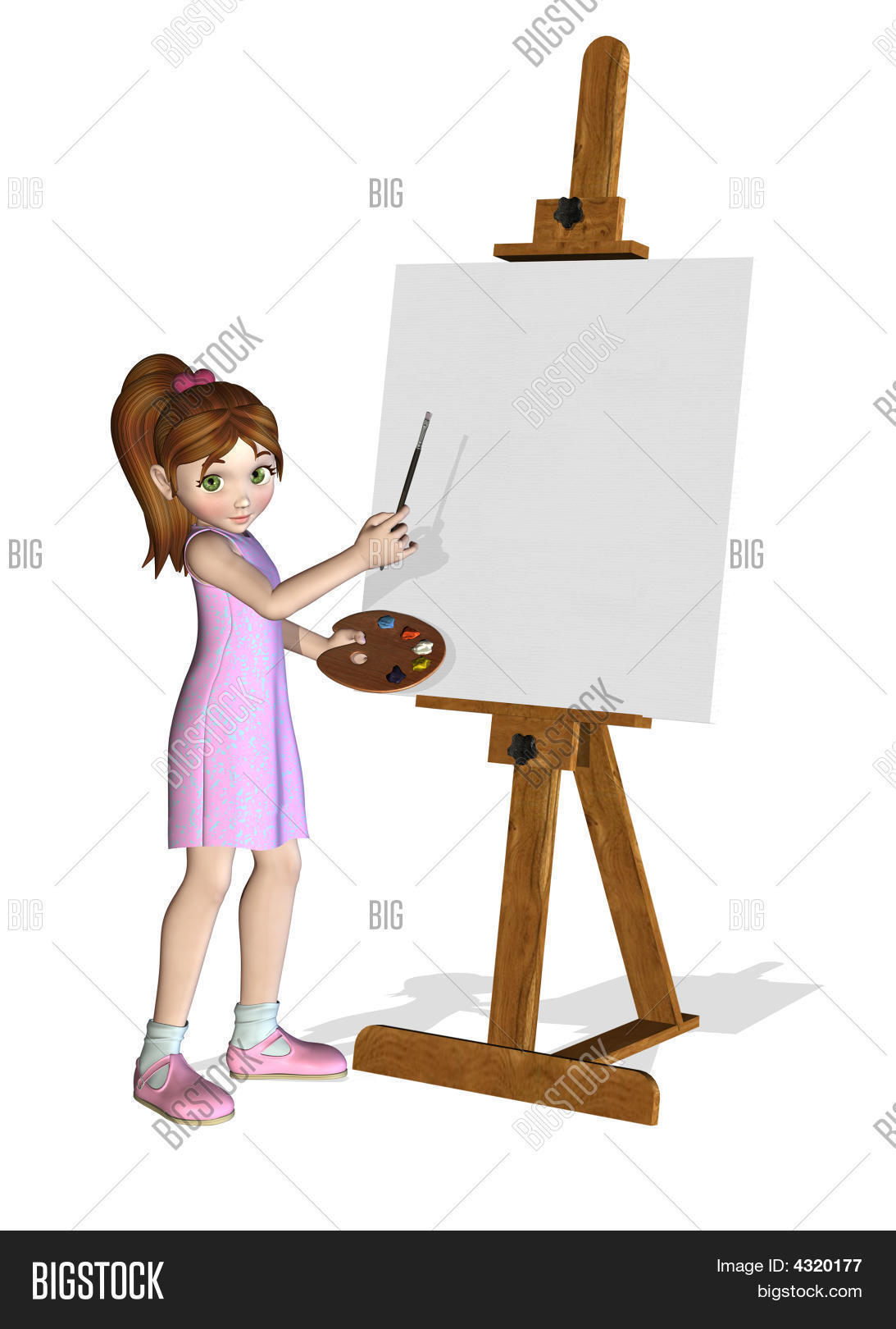 Cartoon Girl Artist Image & Photo (Free Trial) | Bigstock