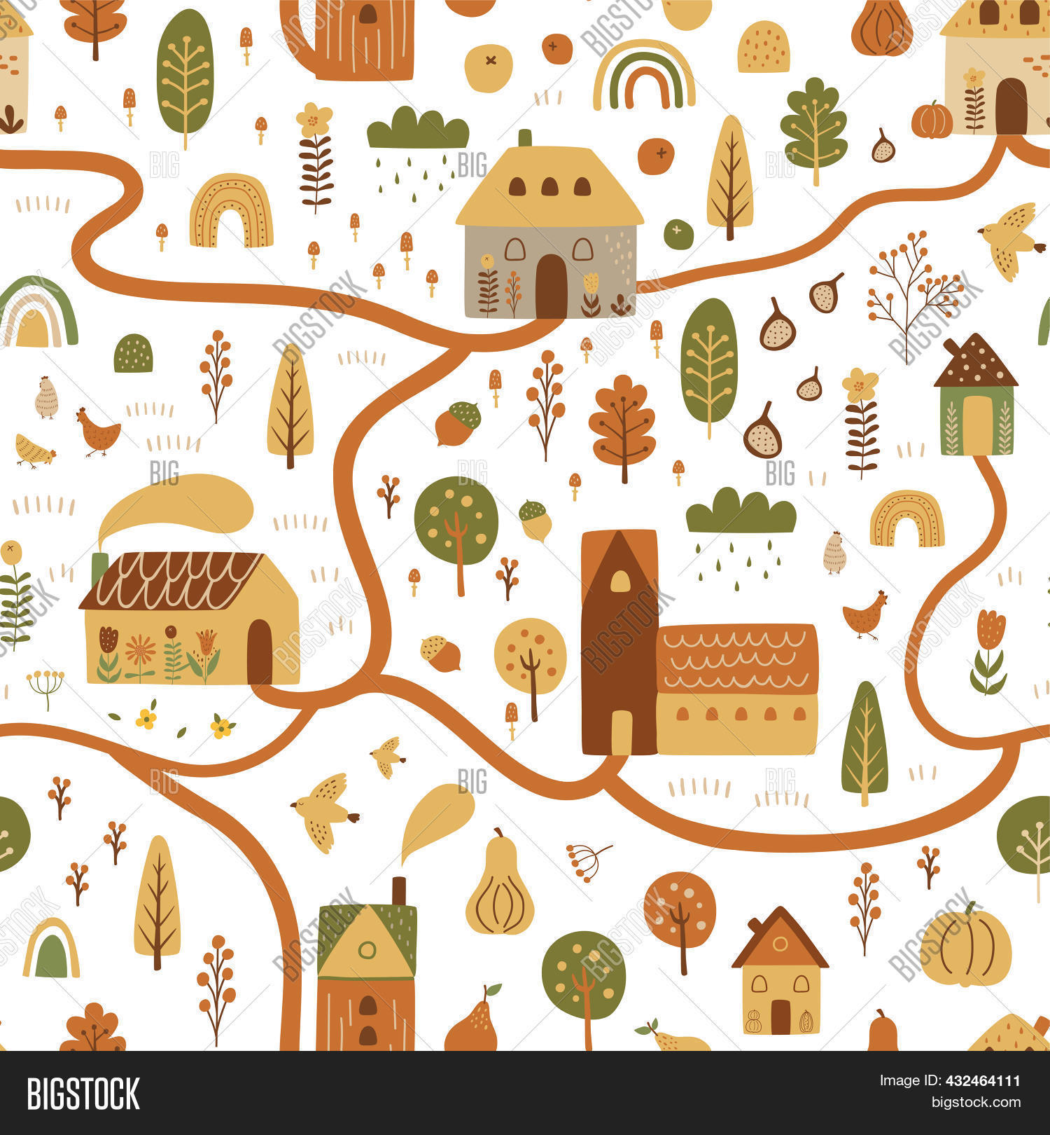Cartoon Village Map. Image & Photo (Free Trial) | Bigstock