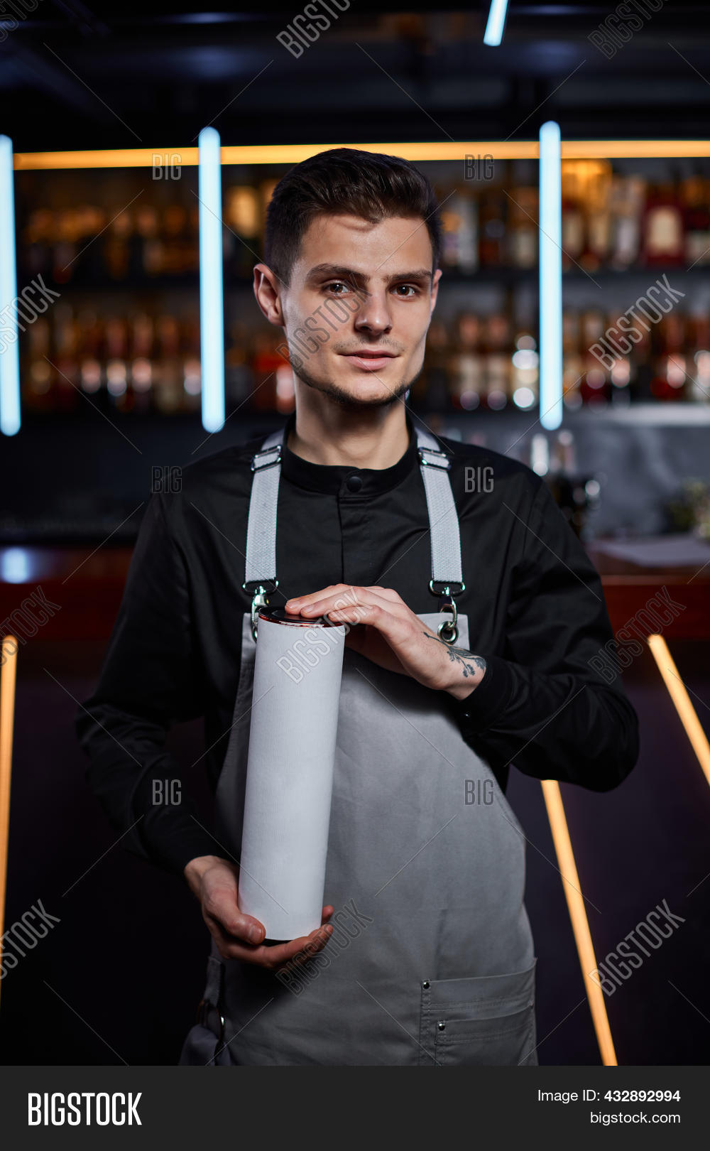 Handsome Barman Apron Image & Photo (Free Trial) | Bigstock