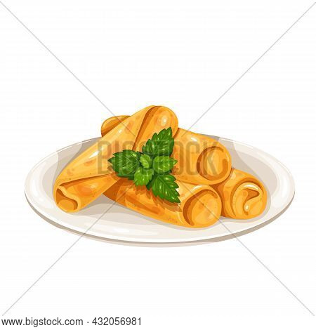 Spring Roll Chinese Vector & Photo (Free Trial) | Bigstock