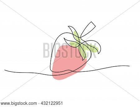 One Line Strawberry Vector & Photo (Free Trial) | Bigstock