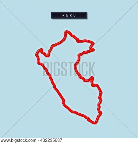 Peru Bold Outline Map Vector & Photo (Free Trial) | Bigstock
