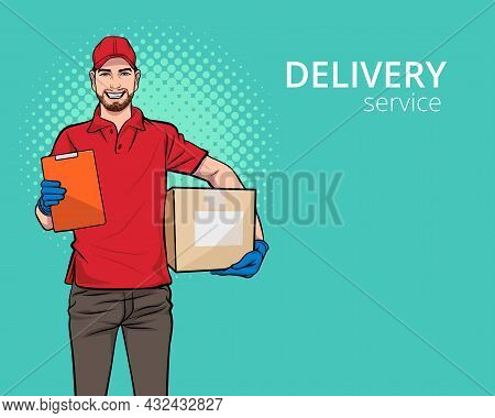 Red Delivery Man Vector & Photo (Free Trial) | Bigstock