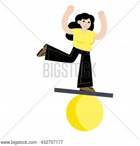 Woman Balancing On Vector & Photo (Free Trial) | Bigstock