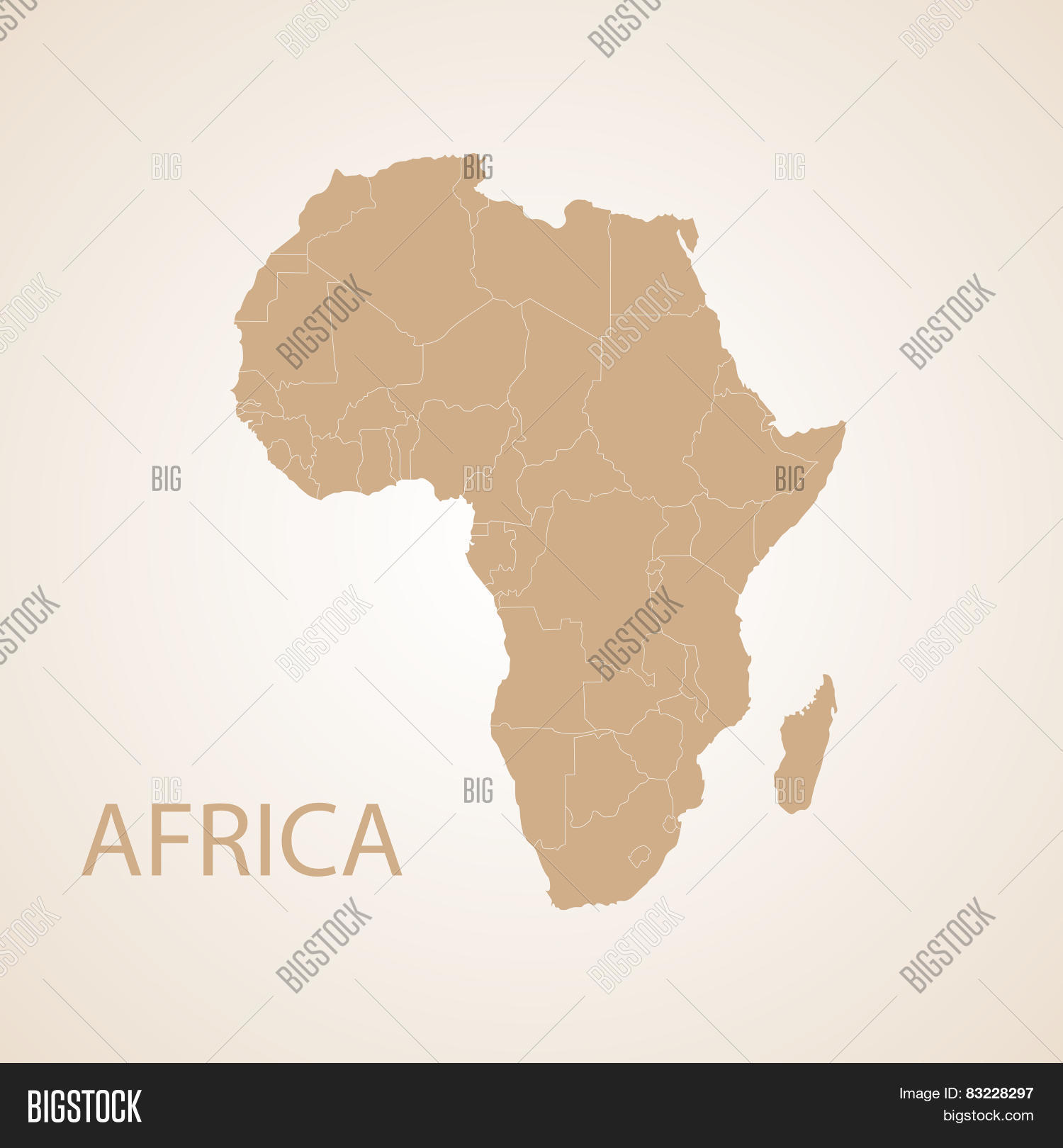 Africa Map Brown Vector & Photo (Free Trial) | Bigstock