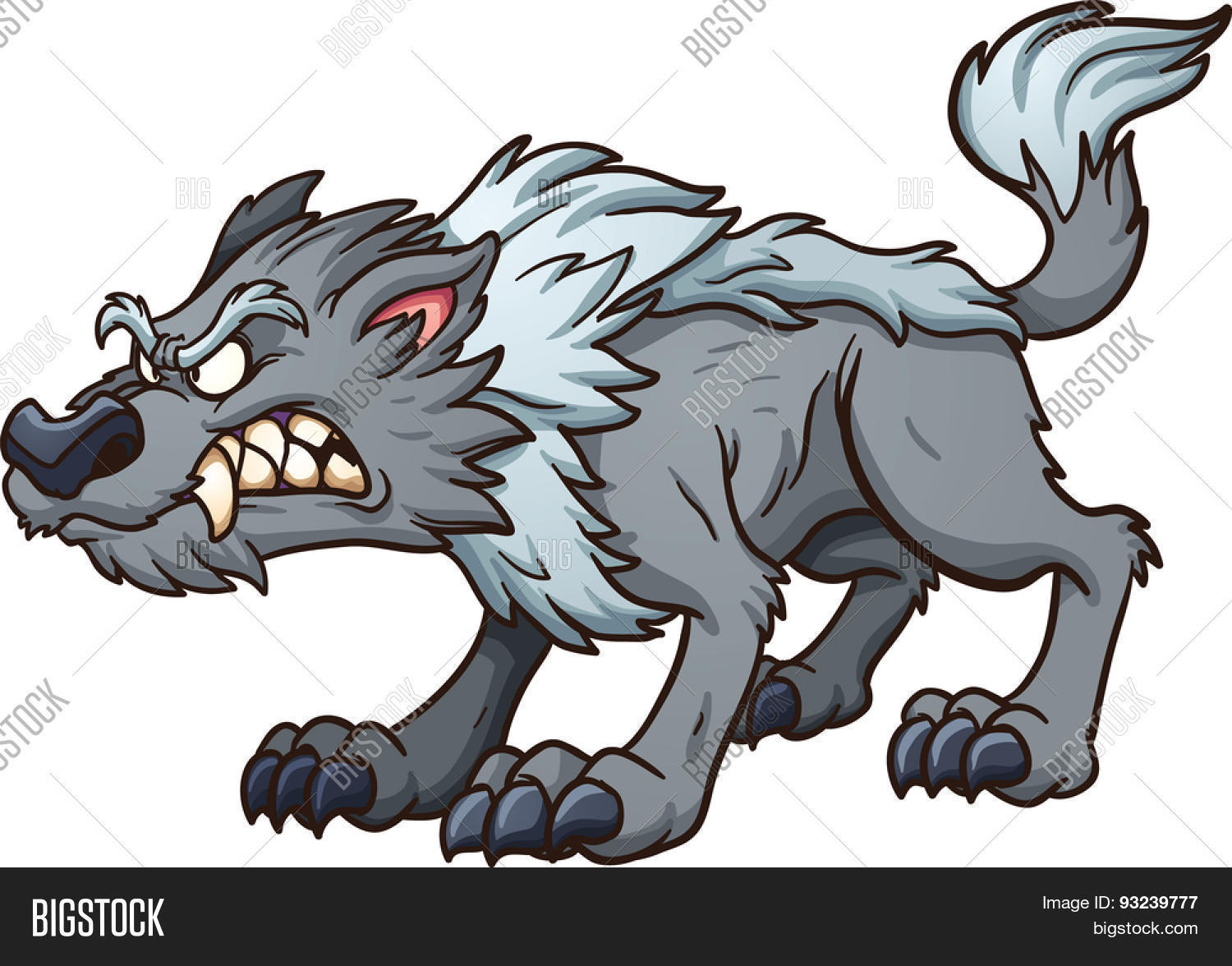 Gray Cartoon Wolf. Vector & Photo (Free Trial) | Bigstock