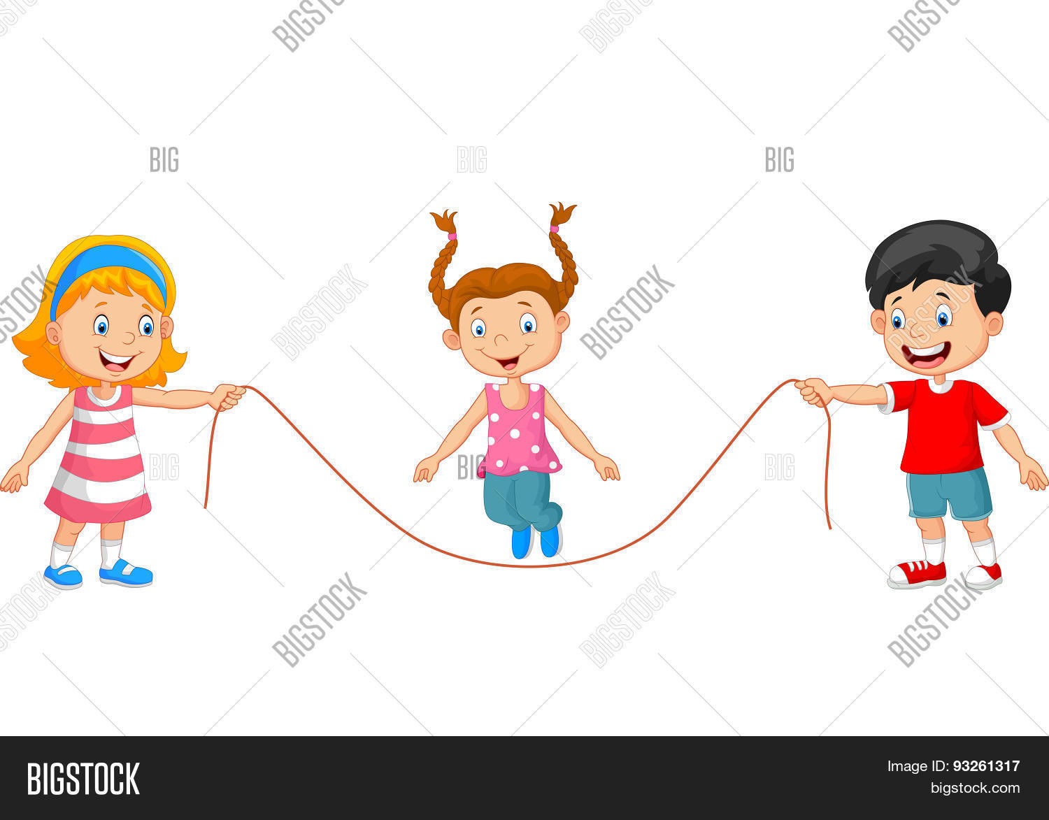 Cartoon Playing Jump Vector & Photo (Free Trial) | Bigstock