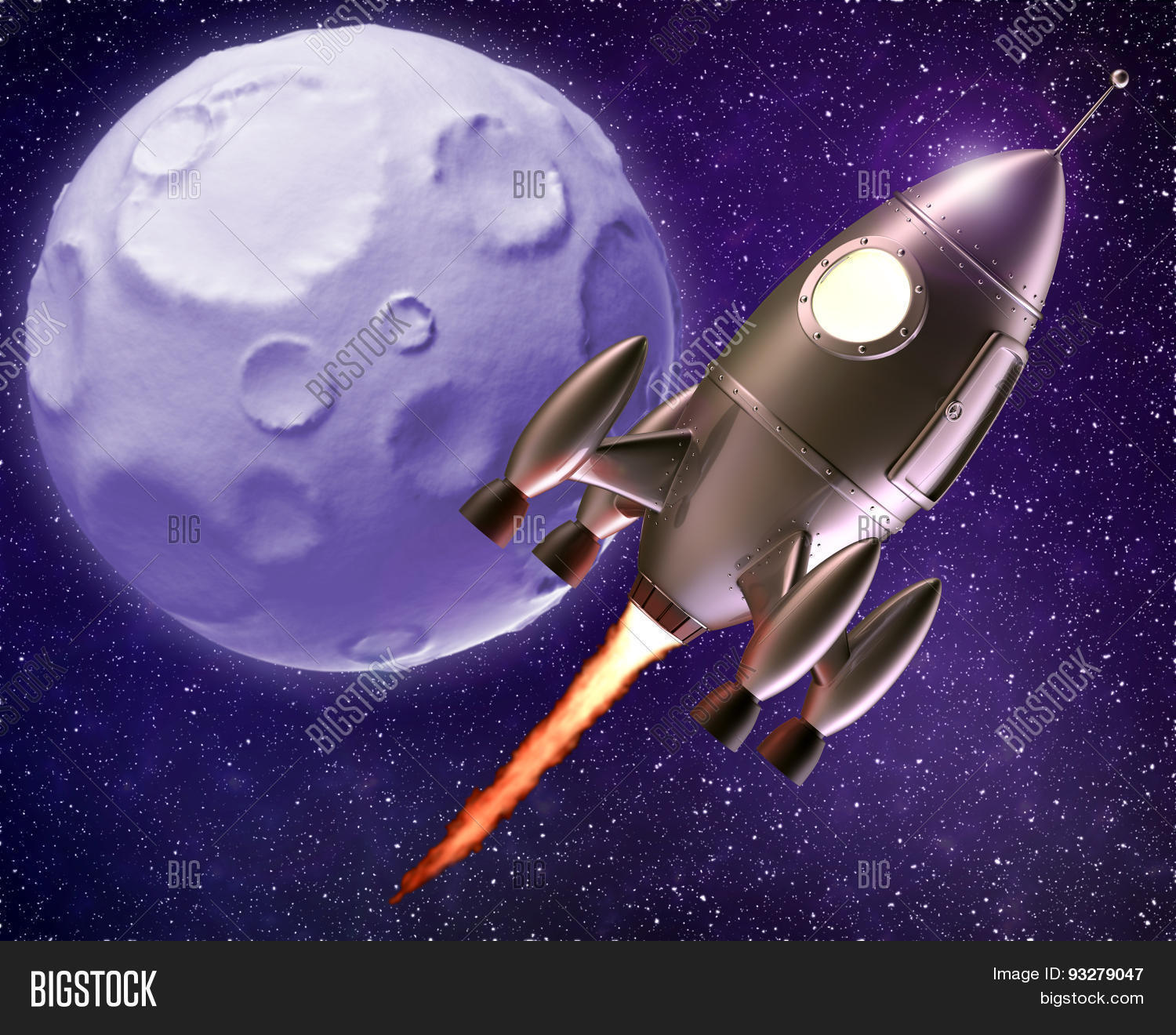 Cartoon Rocket Flying Image & Photo (Free Trial) | Bigstock