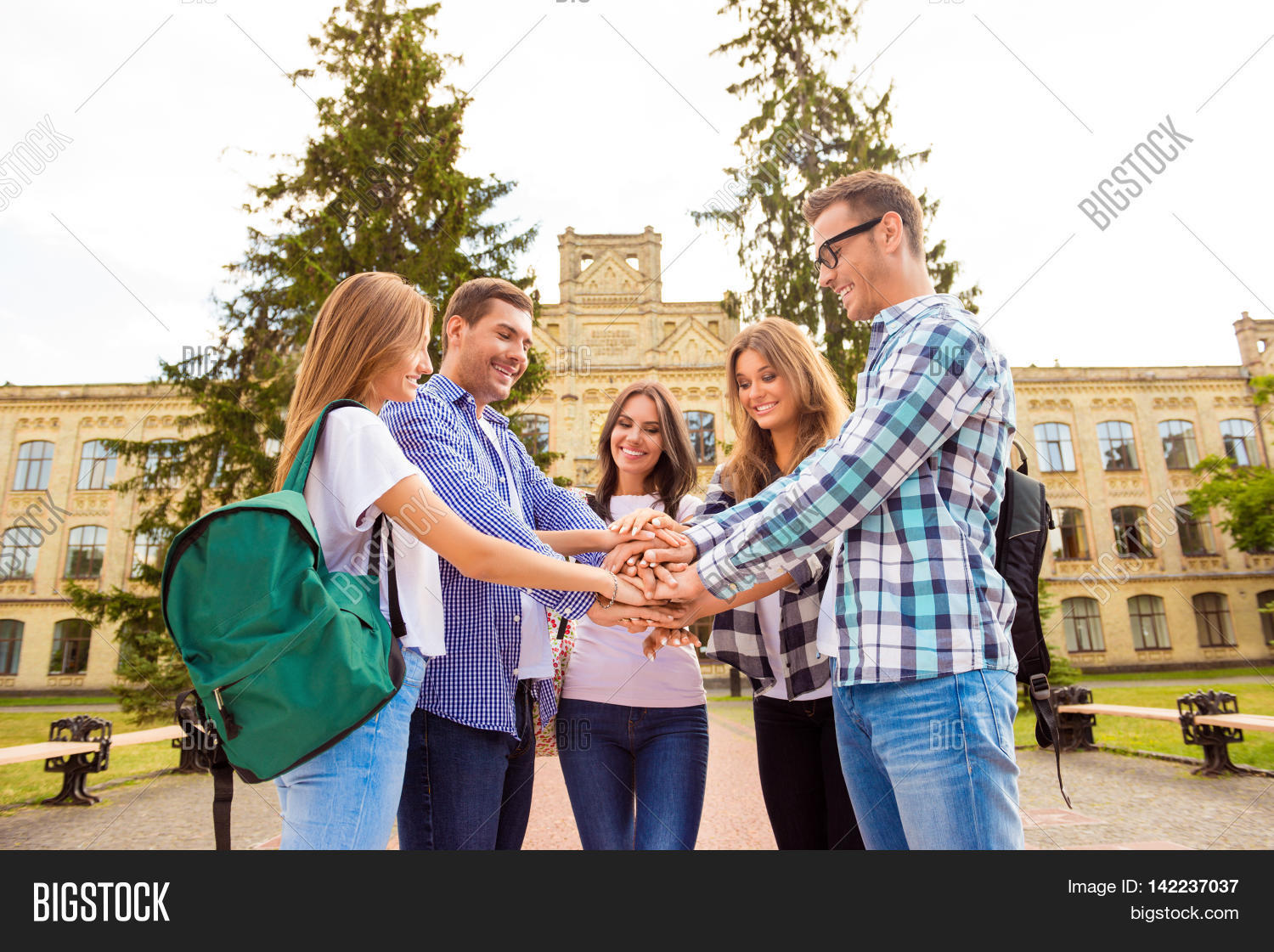 Young Friends Putting Image & Photo (Free Trial) | Bigstock