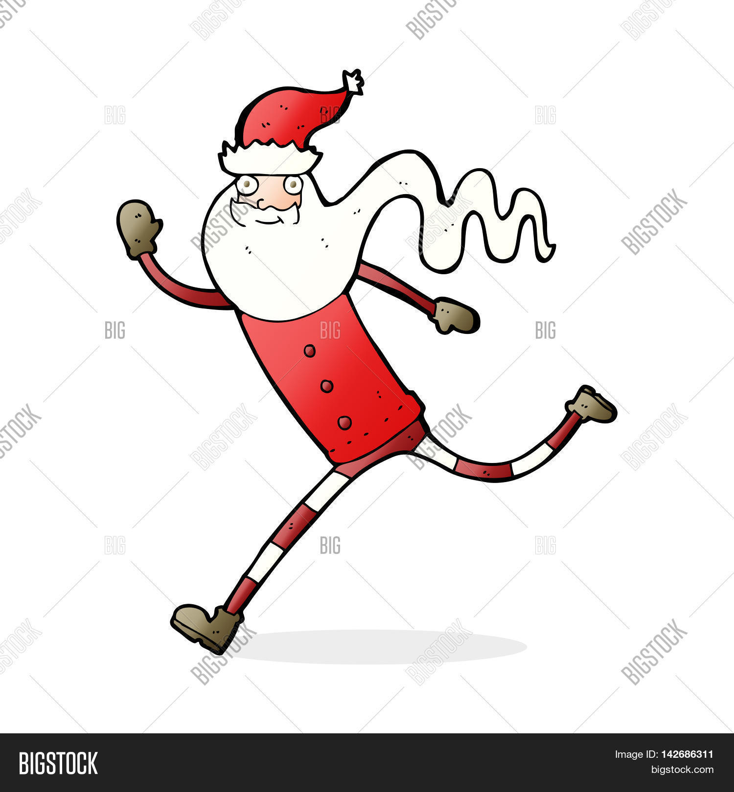 Cartoon Running Santa Image & Photo (Free Trial) | Bigstock