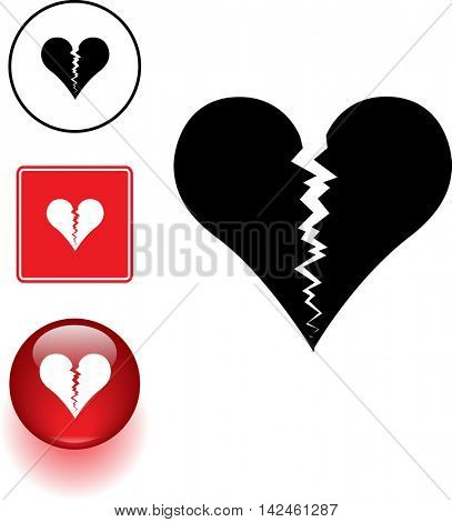 Broken Heart Symbol Vector & Photo (Free Trial) | Bigstock