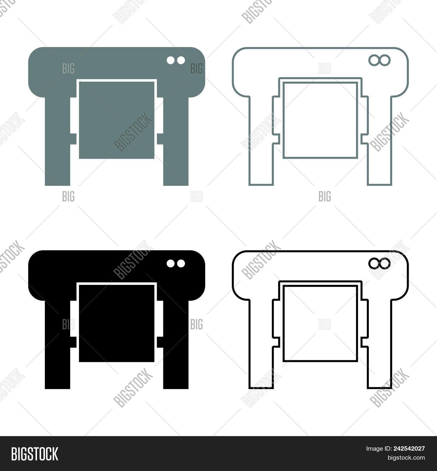 Plotter Icon Set Grey Vector & Photo (Free Trial) | Bigstock