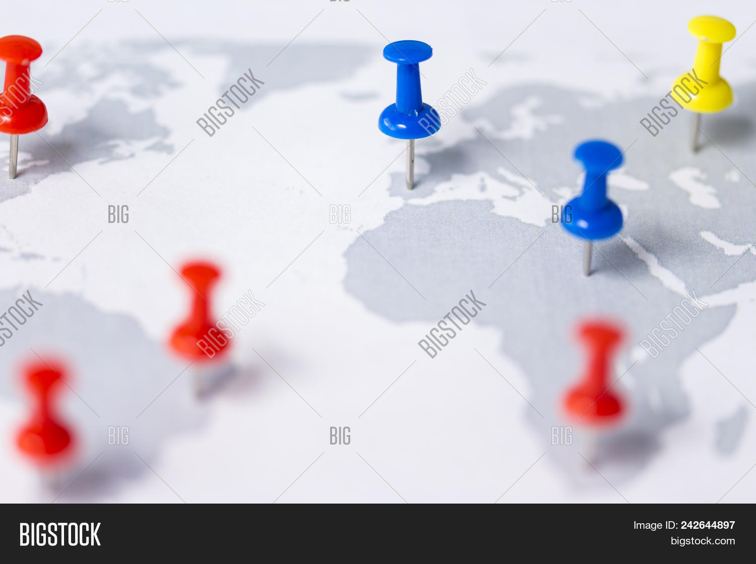 World Map Push Pins. Image & Photo (Free Trial) | Bigstock