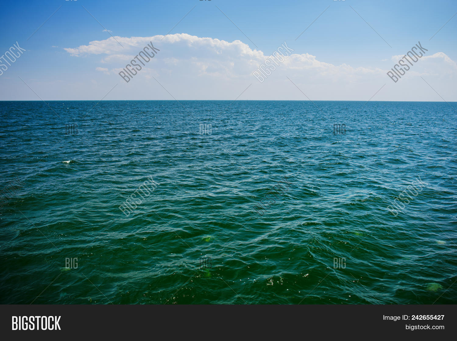 Blue Ocean Dull Clouds Image & Photo (Free Trial) | Bigstock