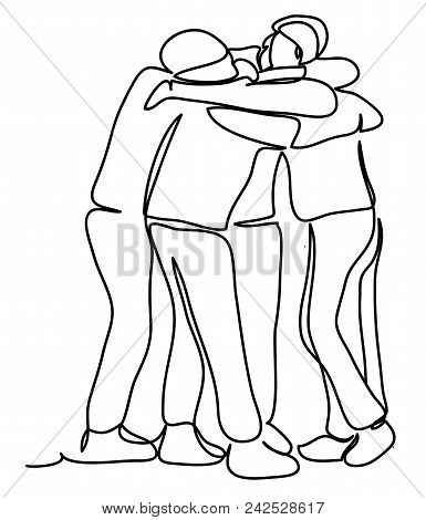 Two Men Hugging Drawing