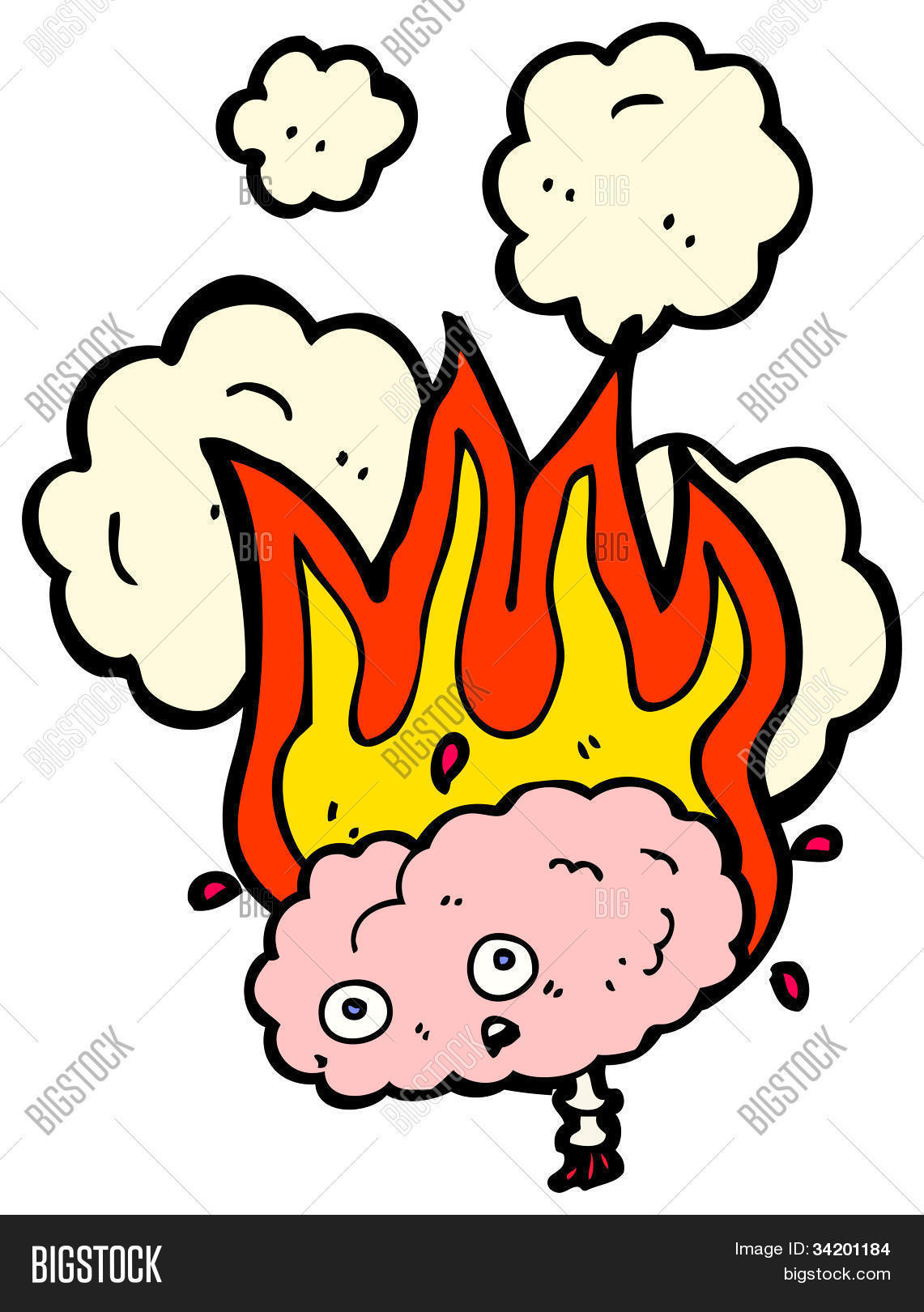 Cartoon Brain On Fire Image & Photo (Free Trial) | Bigstock