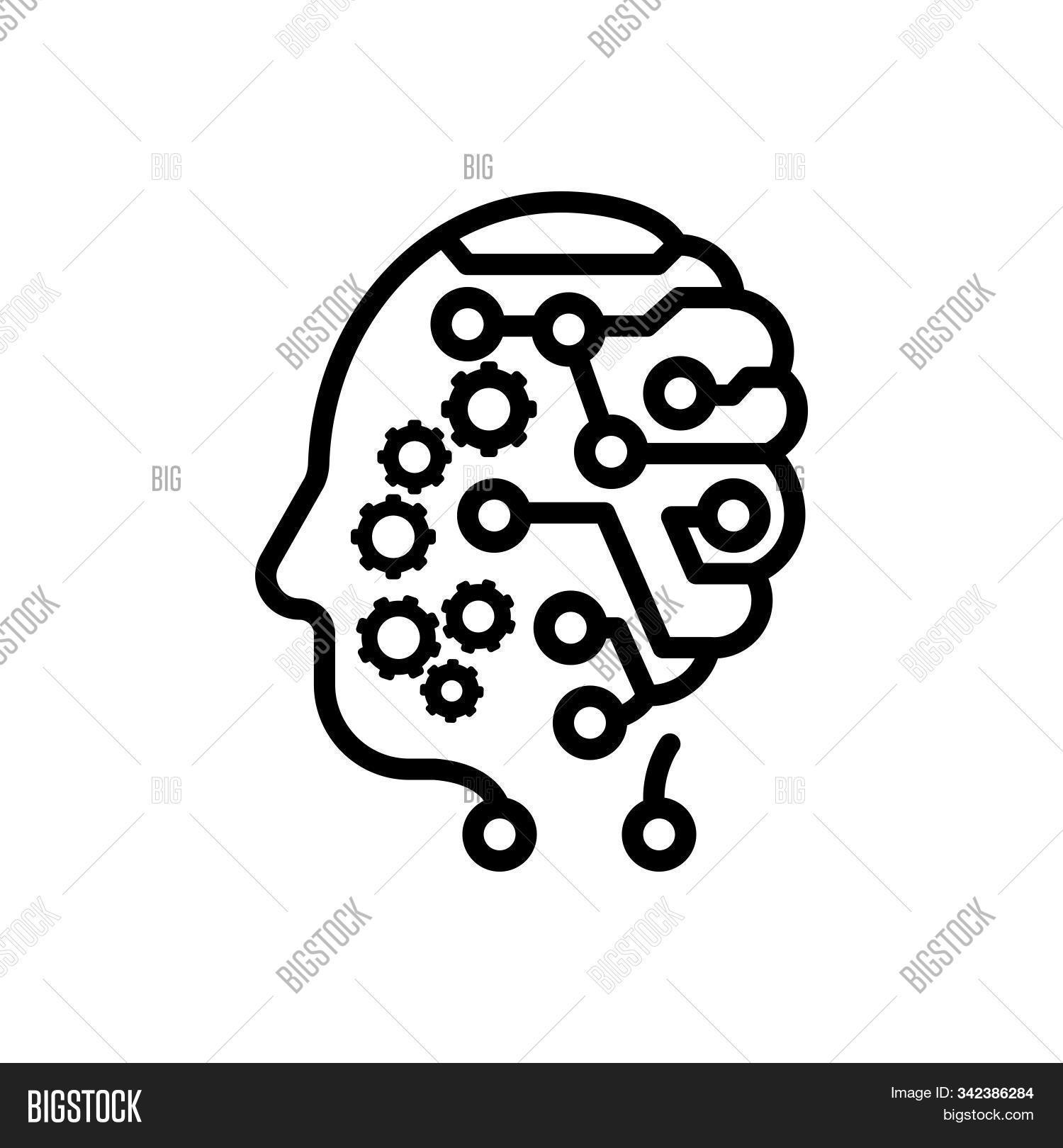 Black Line Icon Mind Vector & Photo (Free Trial) | Bigstock