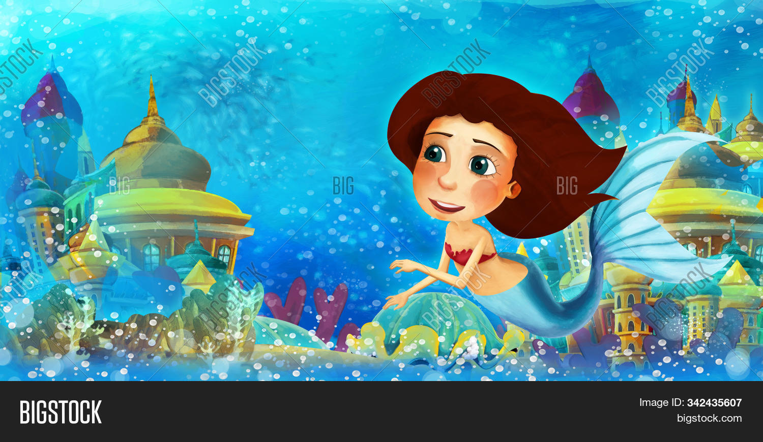 Cartoon Ocean Mermaid Image & Photo (Free Trial) | Bigstock