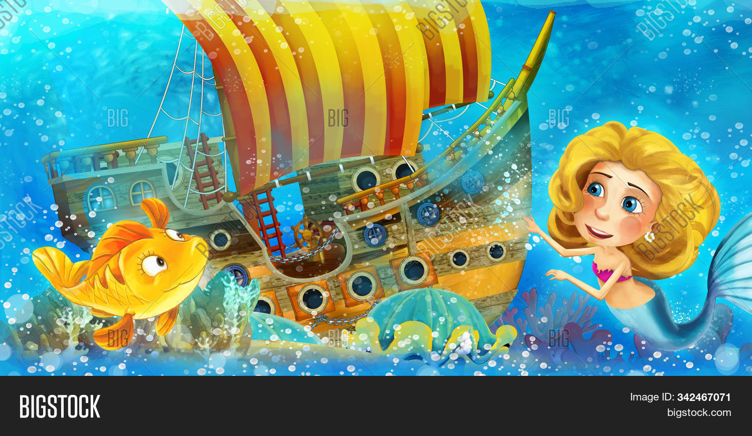 Cartoon Ocean Scene Image & Photo (Free Trial) | Bigstock