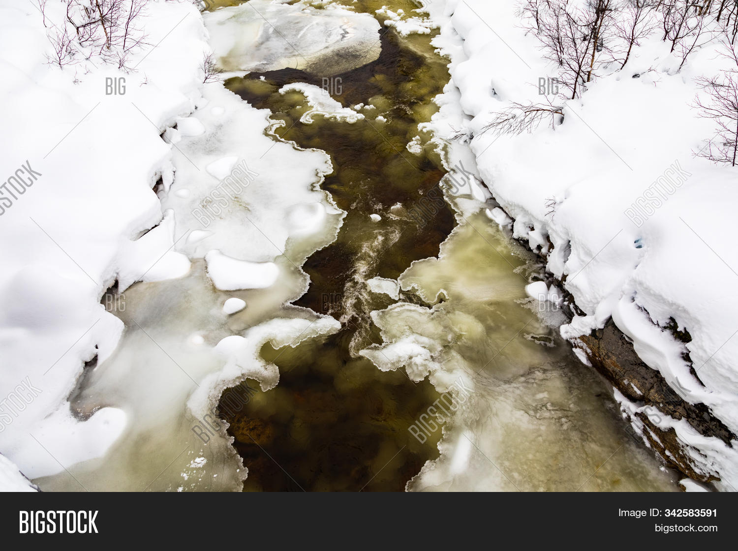Streaming Winter River Image & Photo (Free Trial) | Bigstock