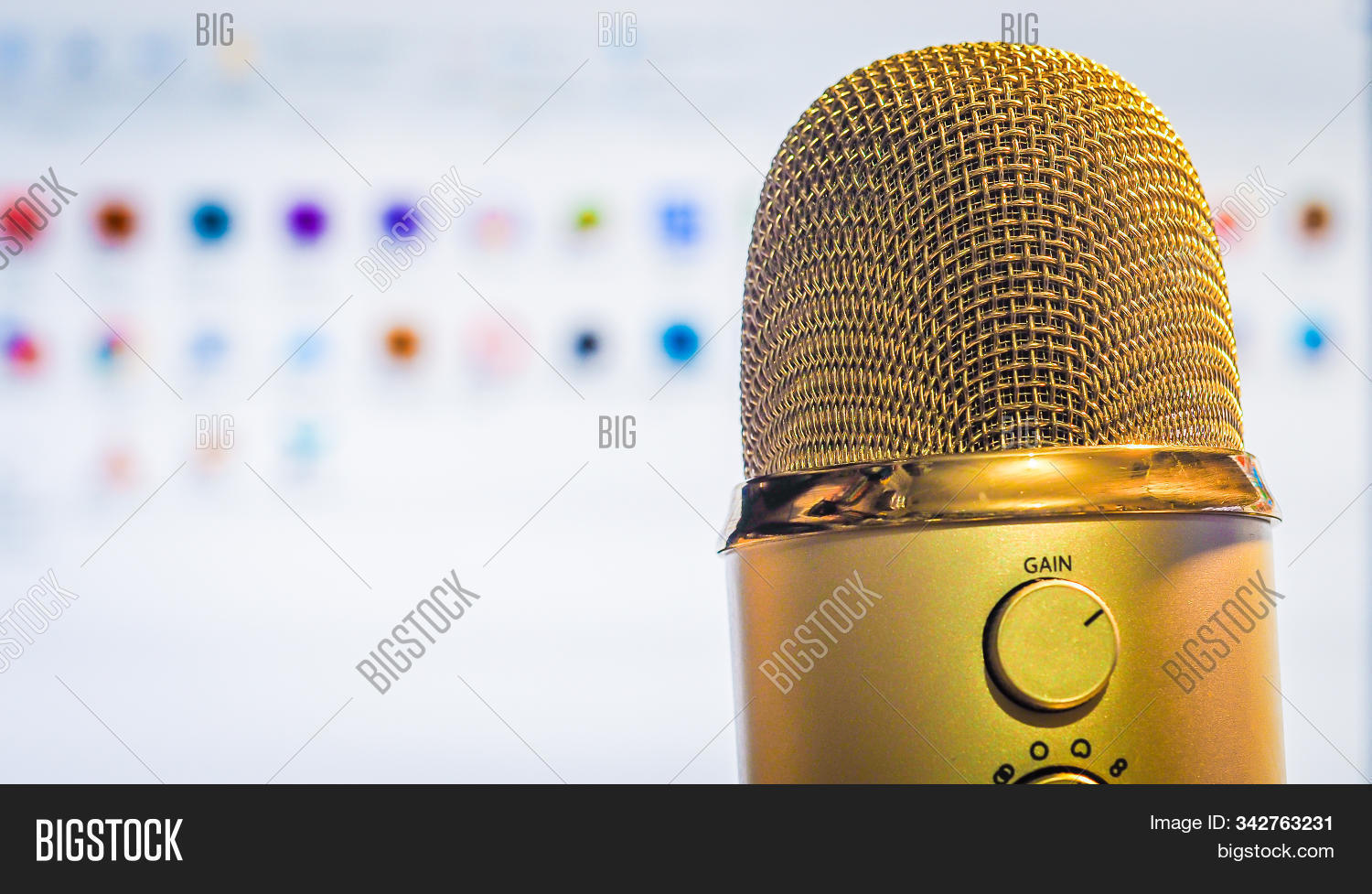 Golden Microphone Image & Photo (Free Trial) | Bigstock