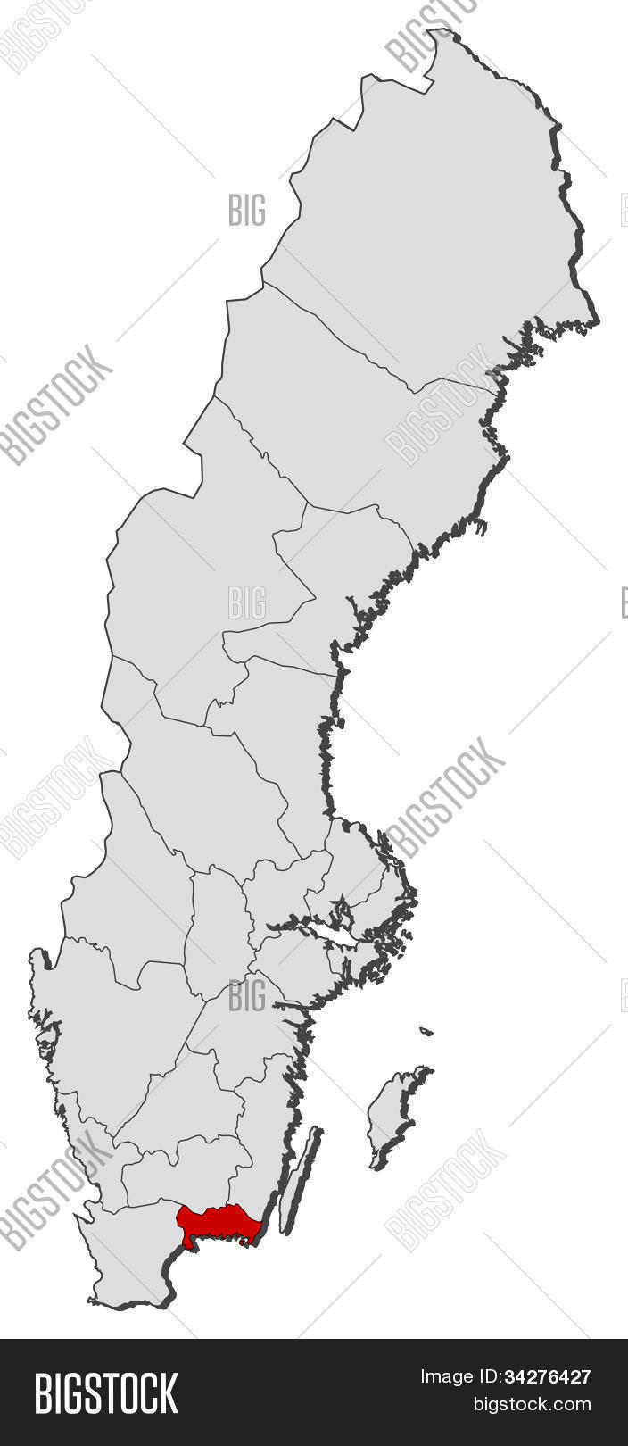 Map Sweden, Blekinge Image & Photo (Free Trial) | Bigstock