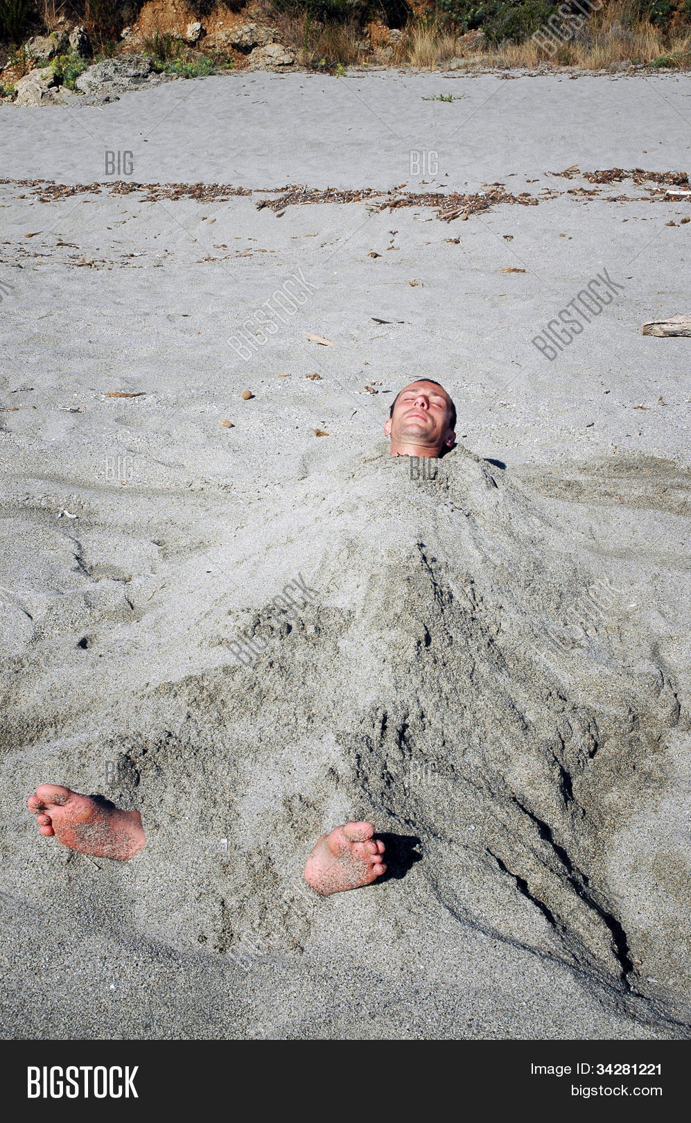 Man Covered By Sand On Image & Photo (Free Trial) | Bigstock