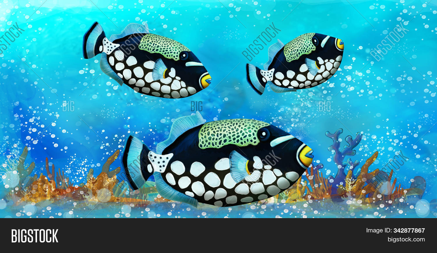 Cartoon Scene Fishes Image & Photo (Free Trial) | Bigstock
