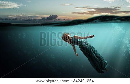 Woman Diving Into Water Images, Illustrations & Vectors (Free) - Bigstock