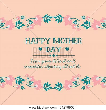 Elegant Frame Design With Ornate Leaf And Floral, For Happy Mother Day Greeting Card Design ...