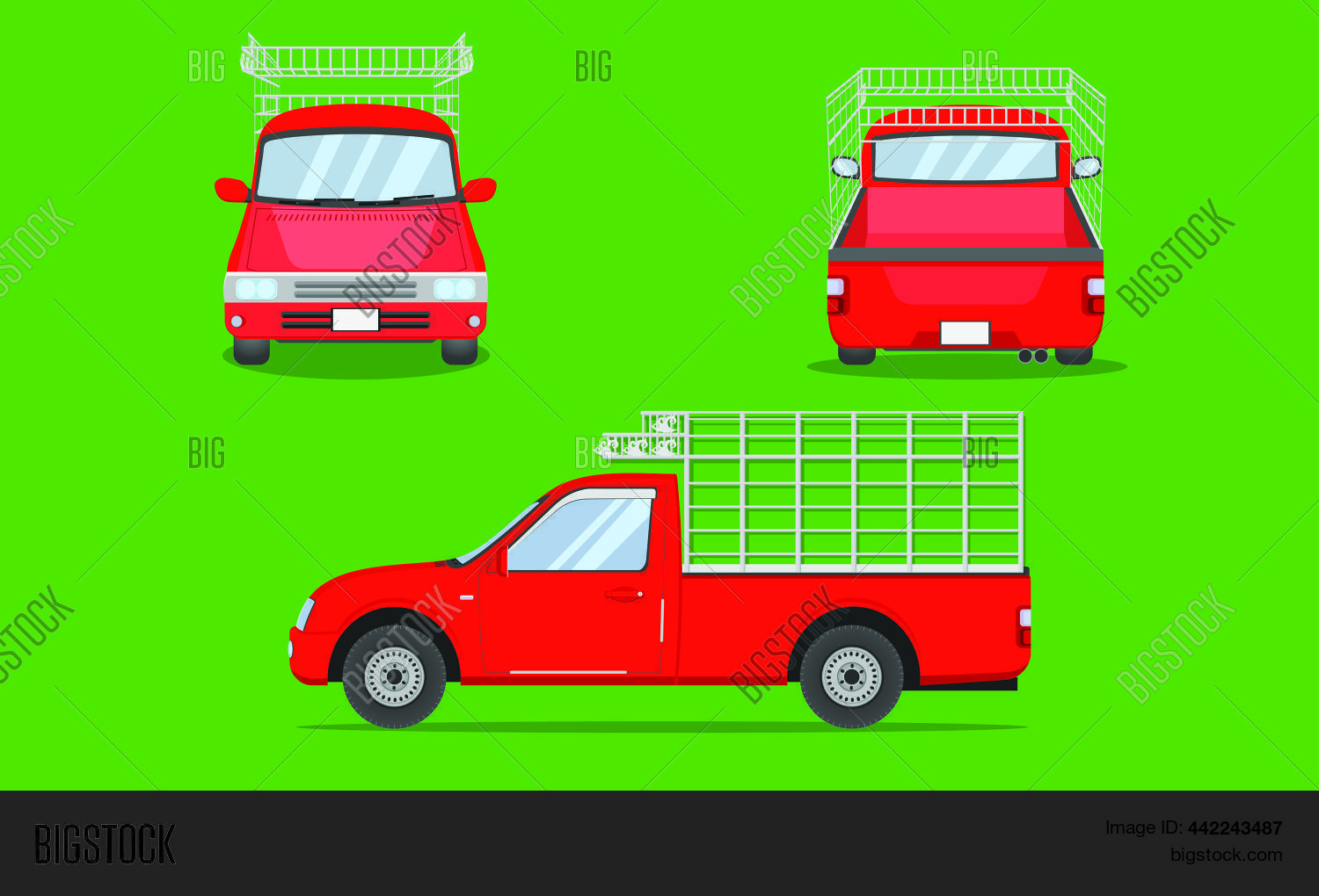 Red Pickup Truck Car Vector & Photo (Free Trial) | Bigstock