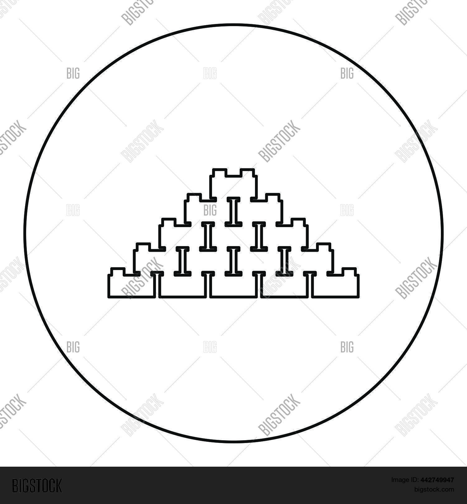 Pyramid Bricks Icon Vector & Photo (Free Trial) | Bigstock