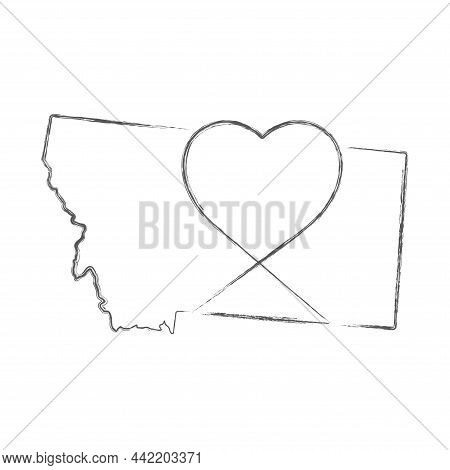 Montana Us State Hand Vector & Photo (Free Trial) | Bigstock