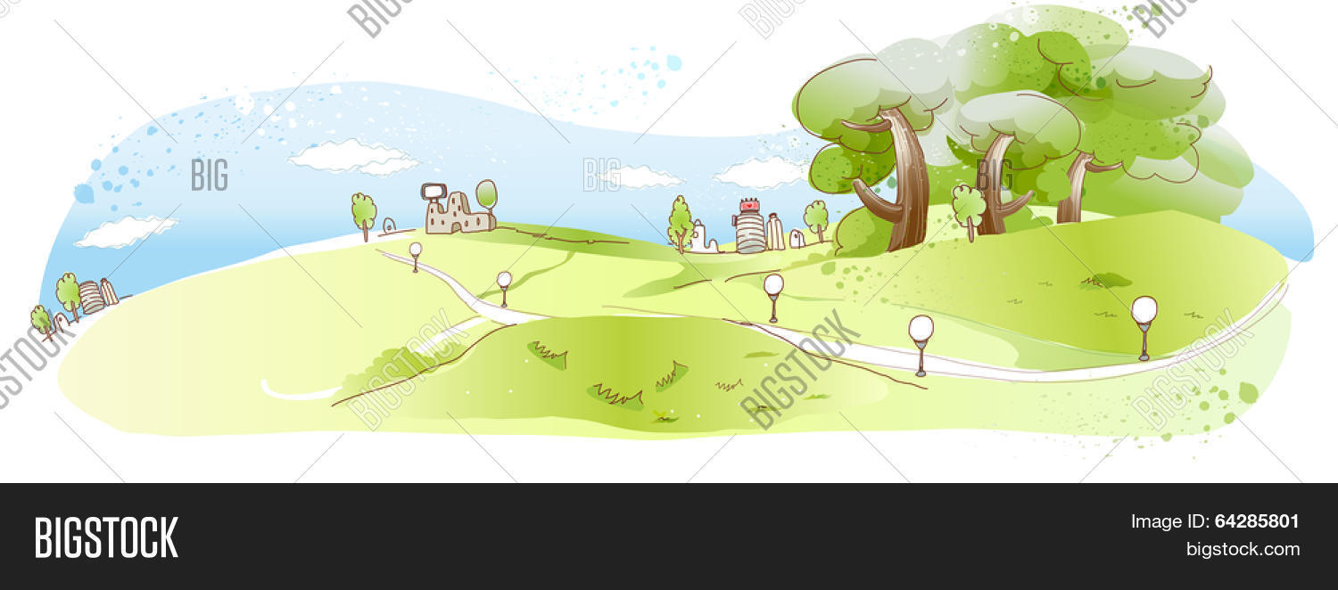 Line Art Landscape Vector & Photo (Free Trial) | Bigstock