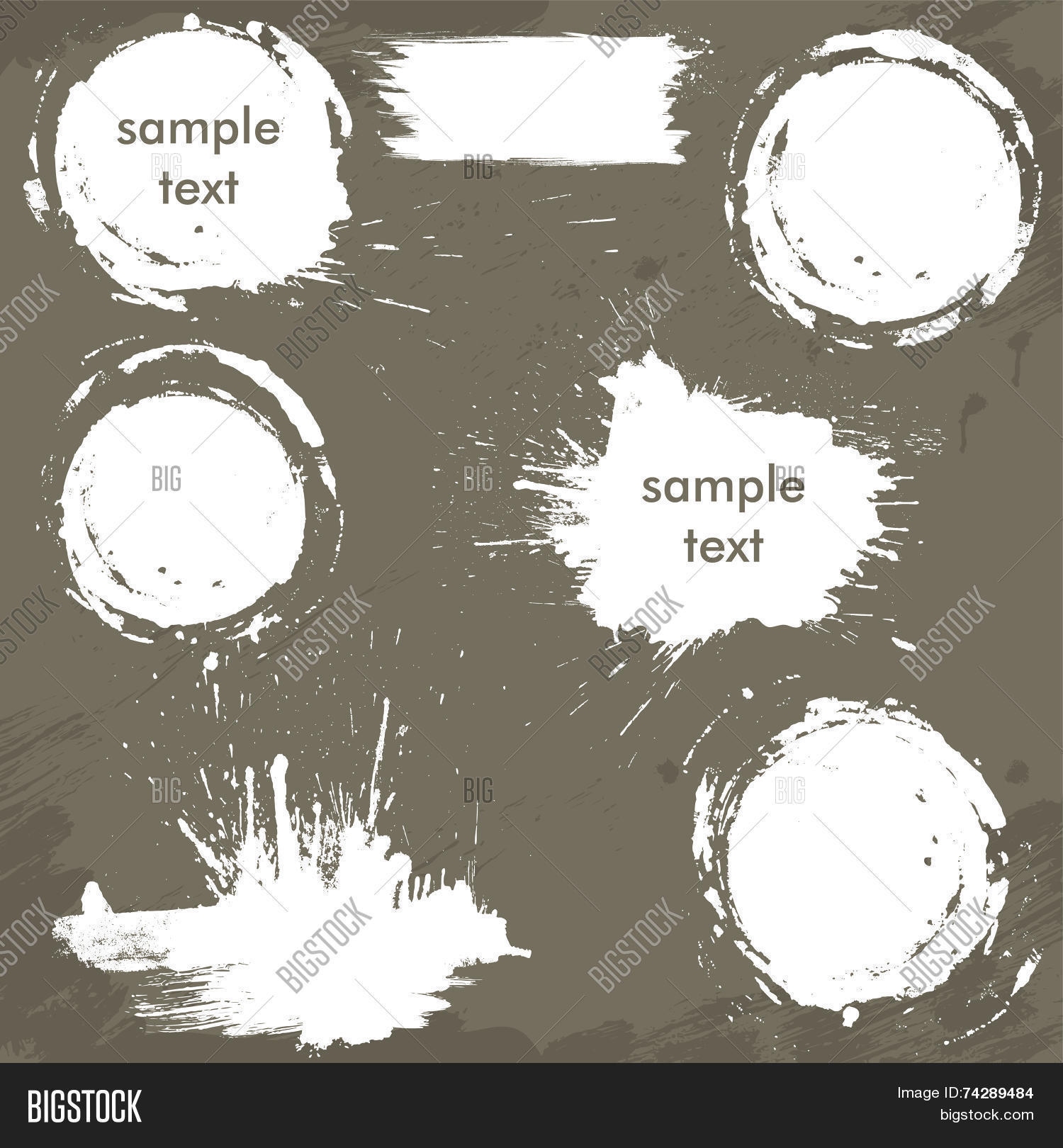 Set White Blots Ink Vector & Photo (Free Trial) | Bigstock