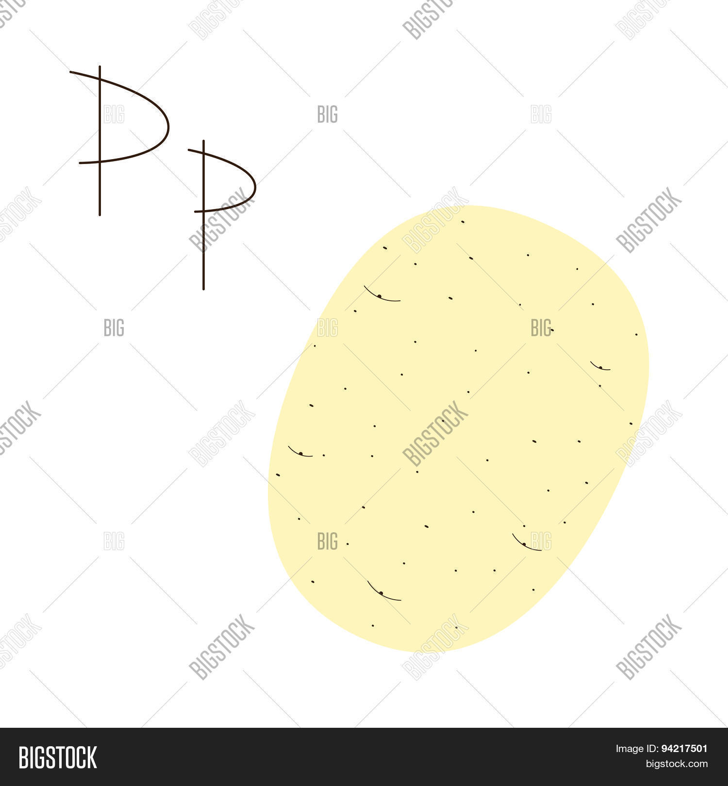 Potato Letter Vector & Photo (Free Trial) | Bigstock